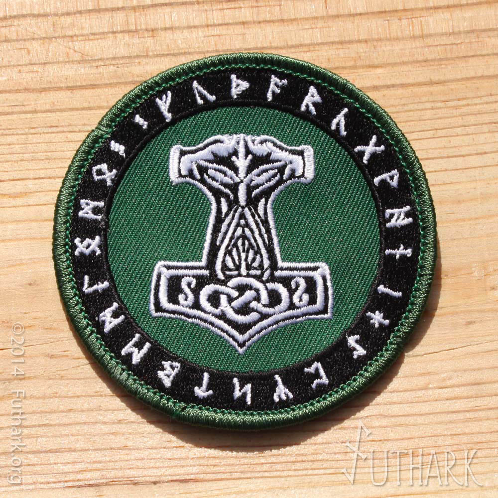 Mjölnir (Thor’s Hammer) Patch (Green) | Futhark