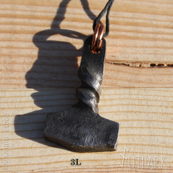 Blacksmithed Iron Thor’s Hammer Pendant – Futhark